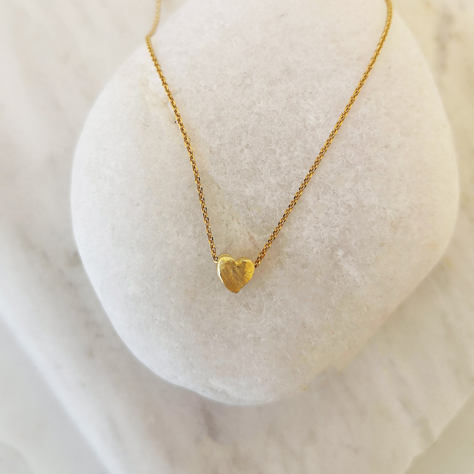 Small Heart Necklace Extra Tiny Heart Necklace 2 Hearts | Etsy