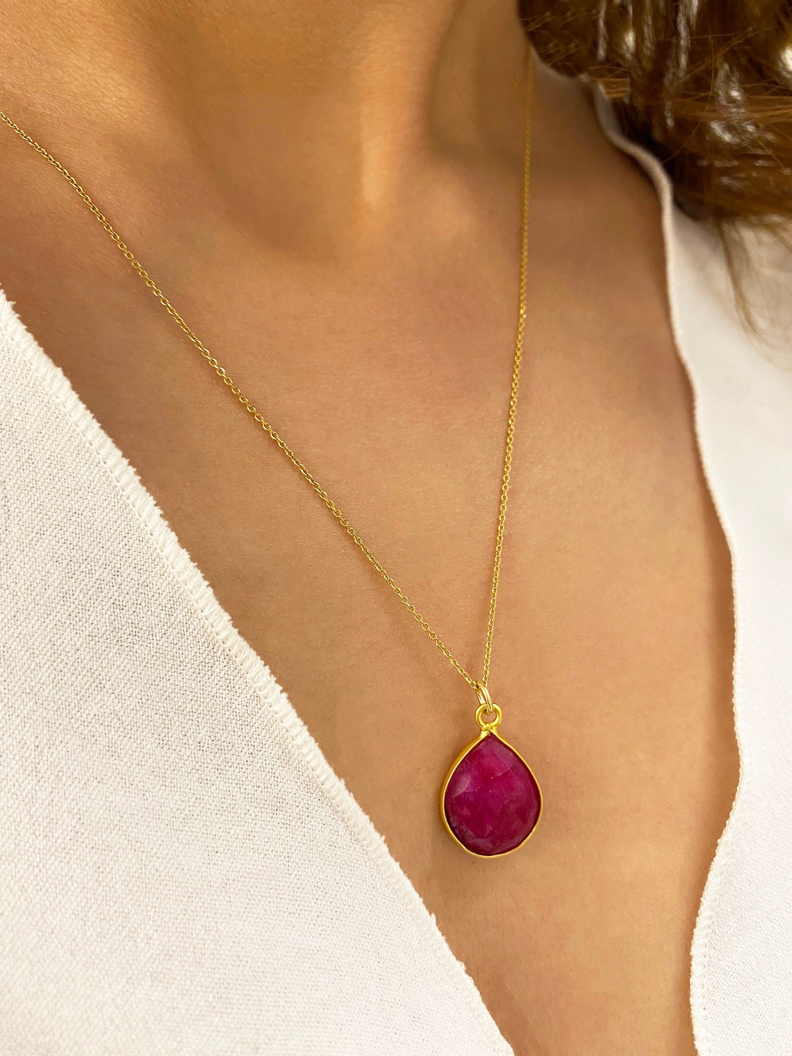 Genuine Ruby Pendant Real Ruby Necklace Real Ruby Pendant - Etsy