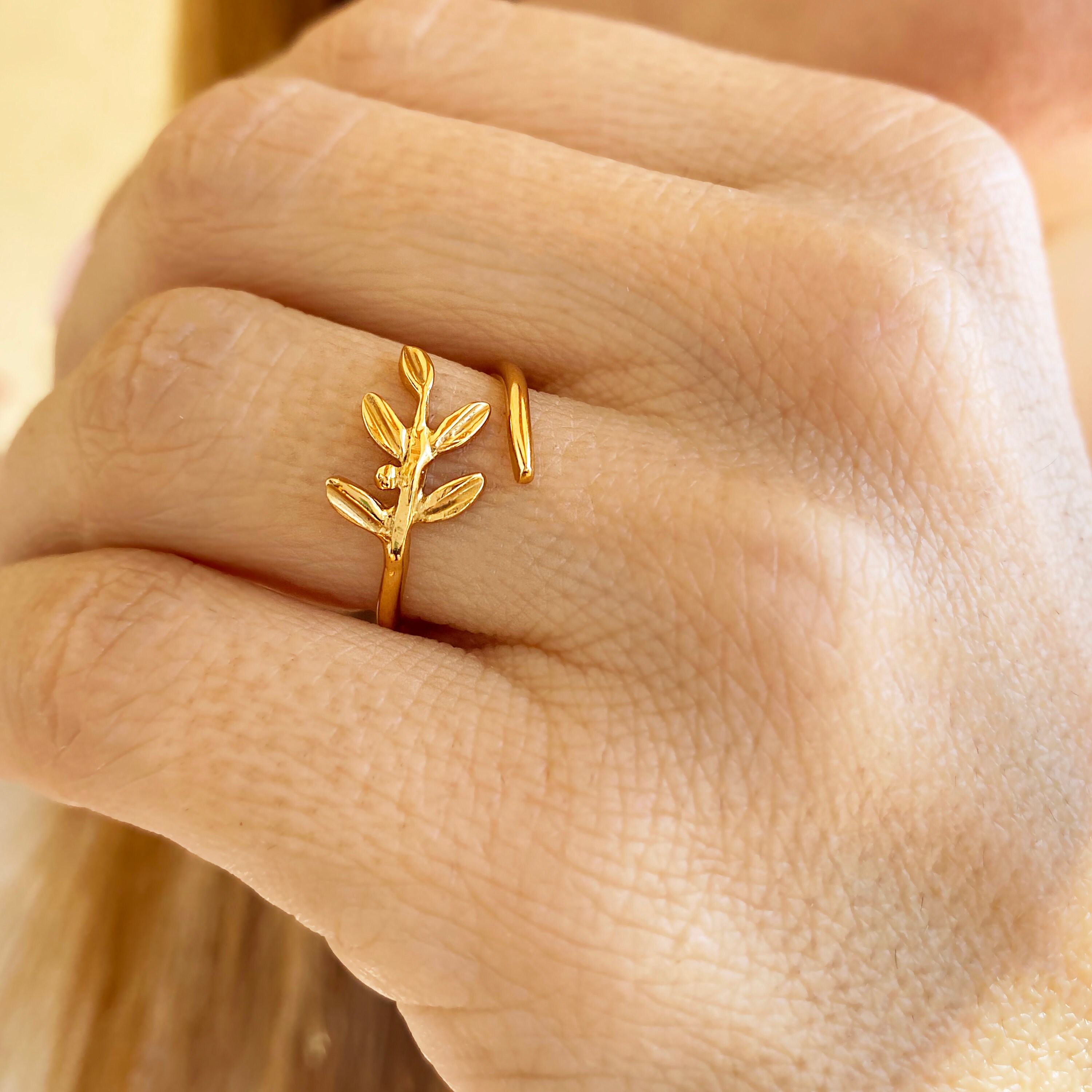 Olive Branch Ring Botanical Ring Olive Leaf Ring Olive tree | Etsy