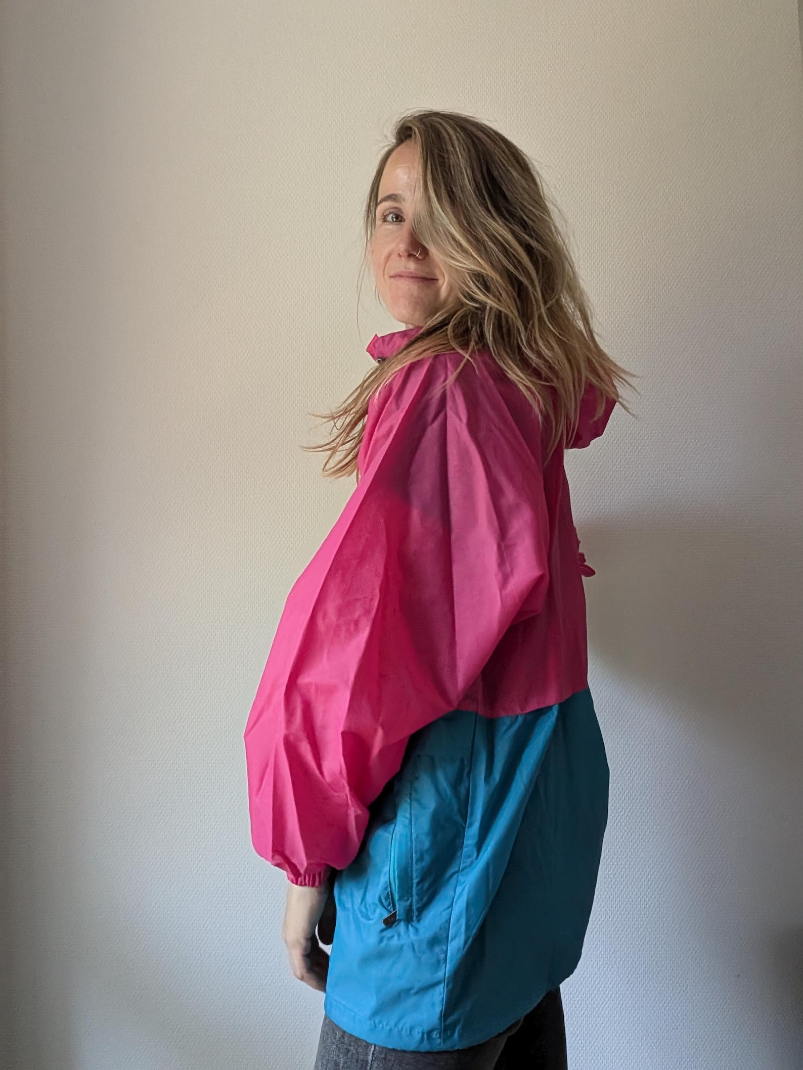 Vintage Blue Pink K-way Raincoat | From Coat to Bag | All Season | Made ...