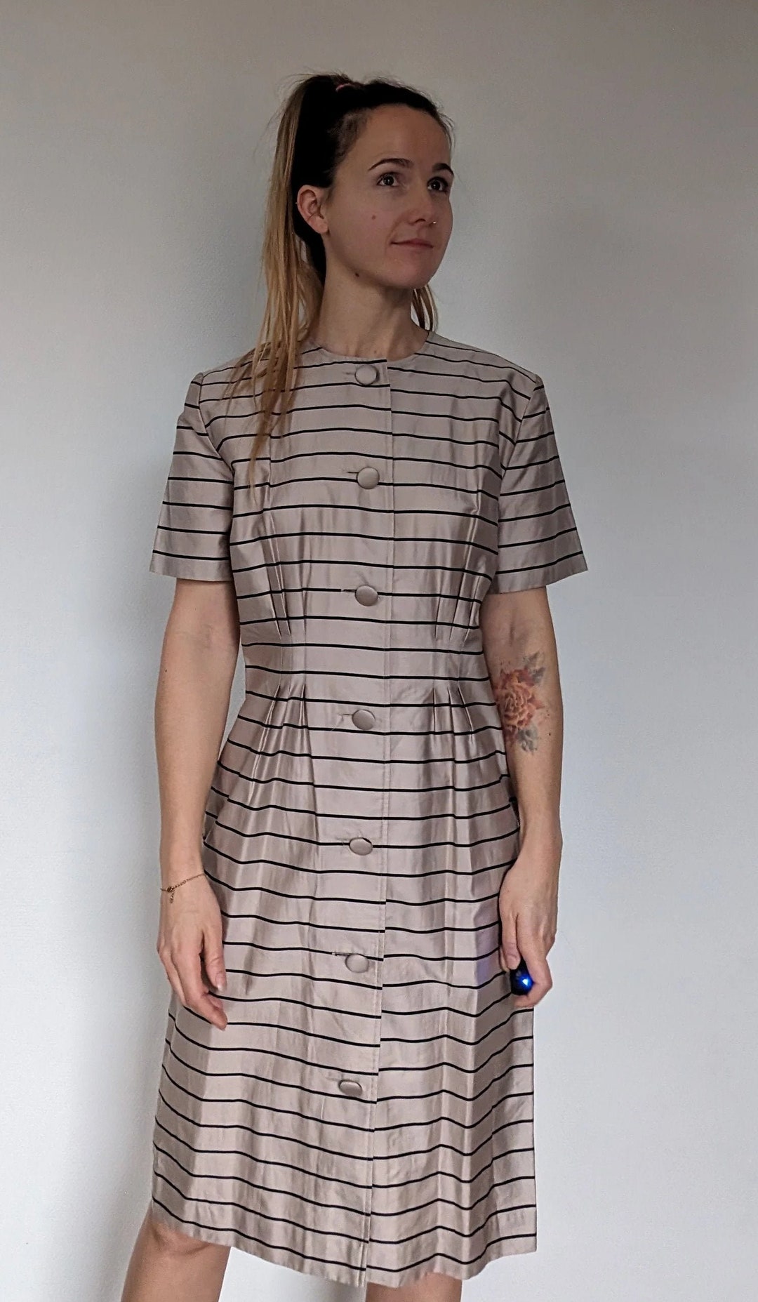 Vintage 1970s Silk Striped Dress | Spring Chique | Made in France ...