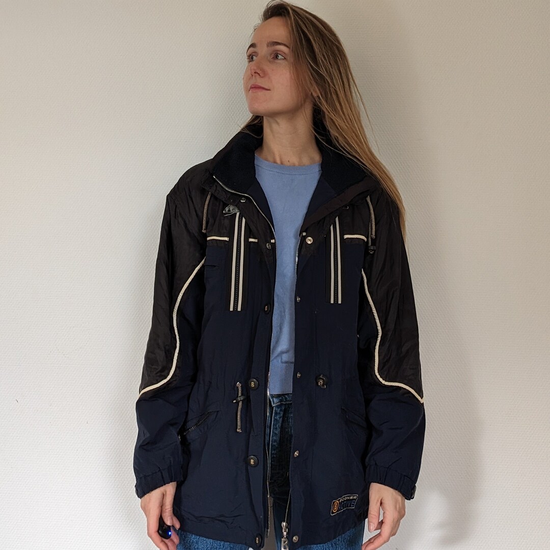 Vintage 1990s Wagner Skiing Coat | Dark Navy Blue | Full Zipper ...