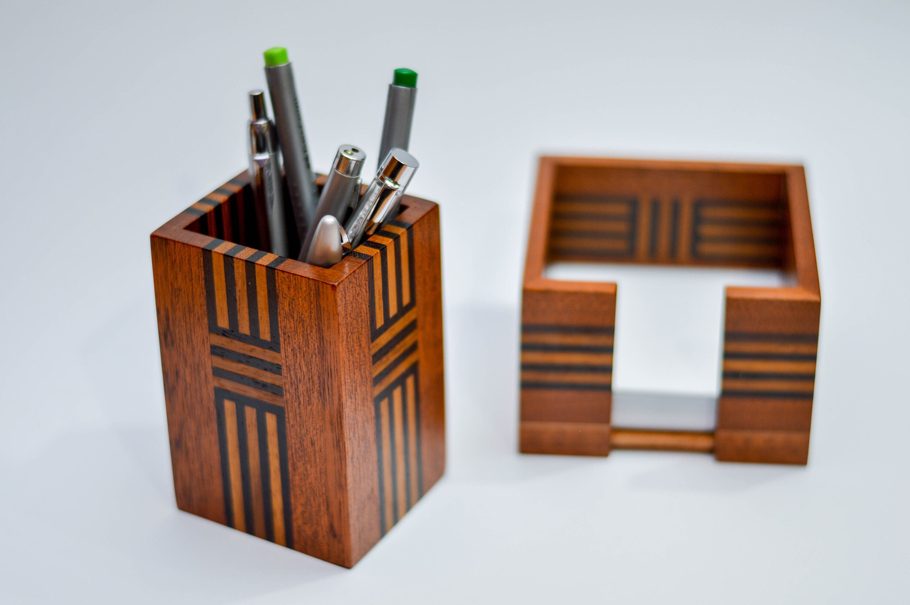 Wooden Desk Organiser, Desk Set With 2 Pcs, Desk Accessory,box for ...