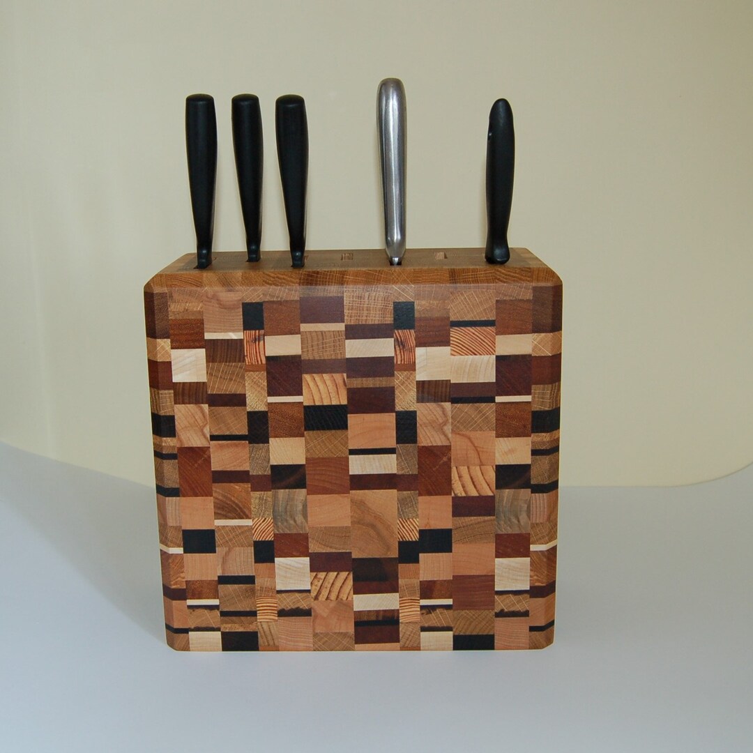 Wooden Knife Block for 7 Knifes /260 Mm X 270 Mm H X 130 Mm/ Lots of ...