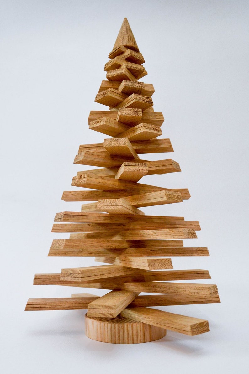 Handmade Wooden Christmas Tree Natural / 17in-42cm / Oak / - Etsy
