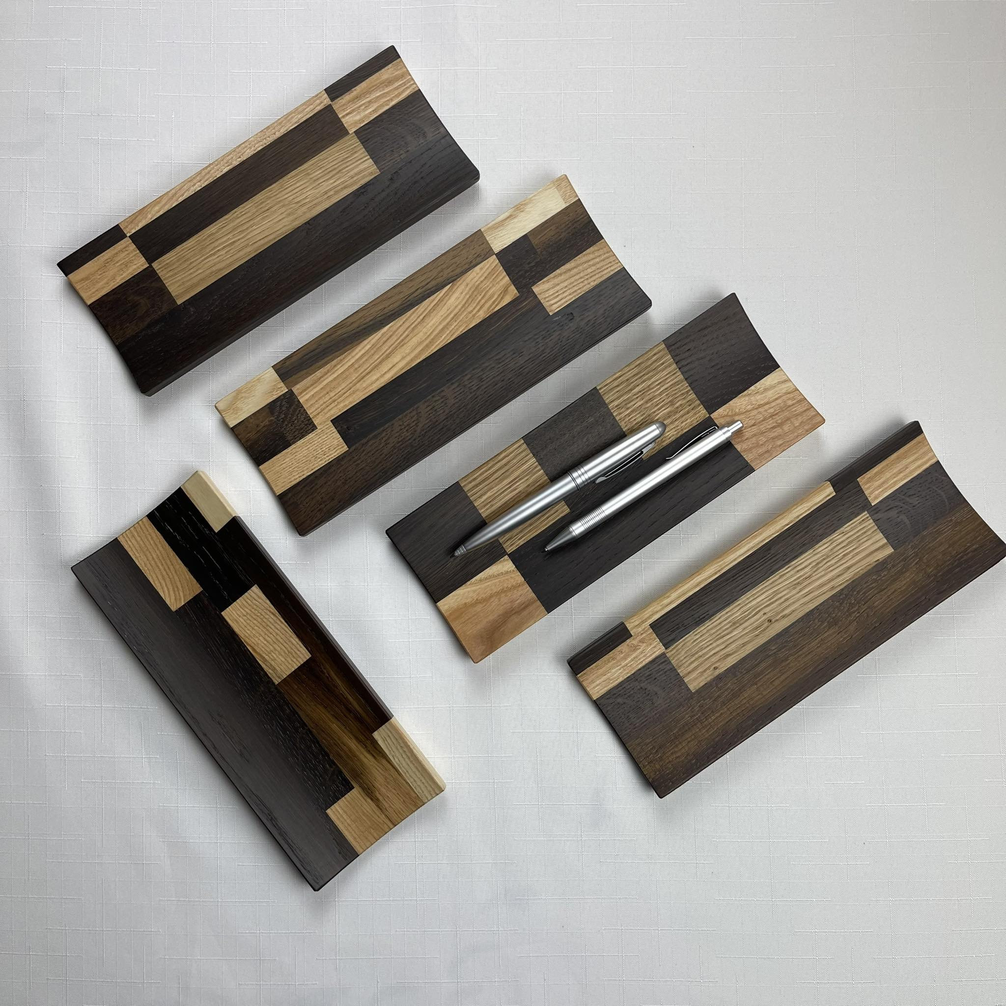 Wooden Pen Tray Wooden Pencil Holder Smoked Oak - Etsy