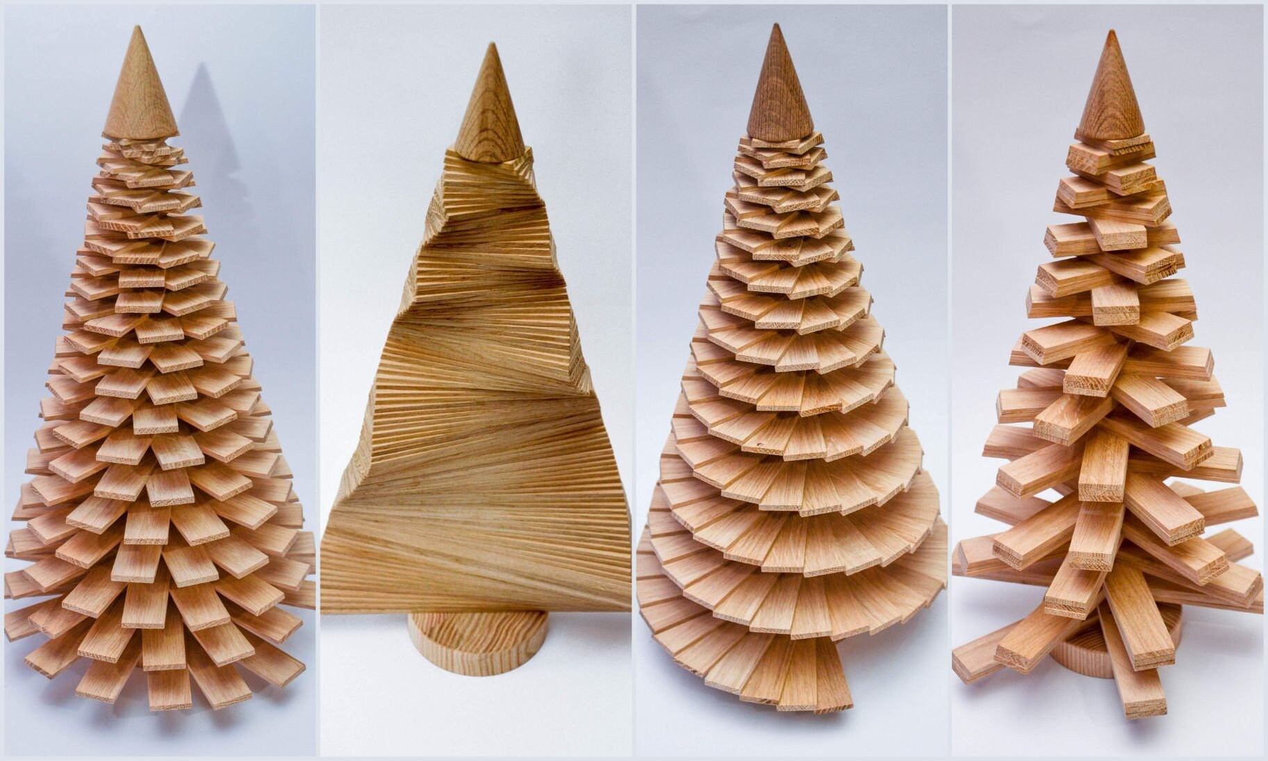 Handmade Wooden Christmas Tree Natural/ 17in-42cm / Oak/ Registered ...