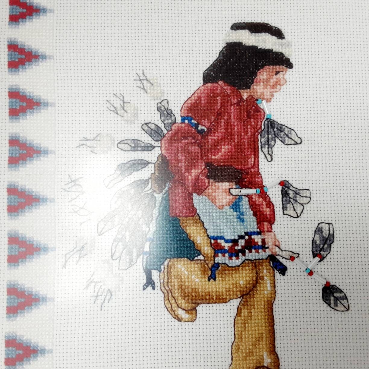 Vintage Completed Cross Stitch Indian Dancers Handmade - Etsy UK