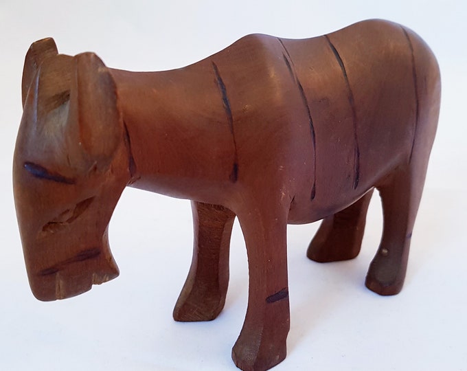 Mid Century Hand Carved Teak Tiger Figurine Vintage Wooden - Etsy UK