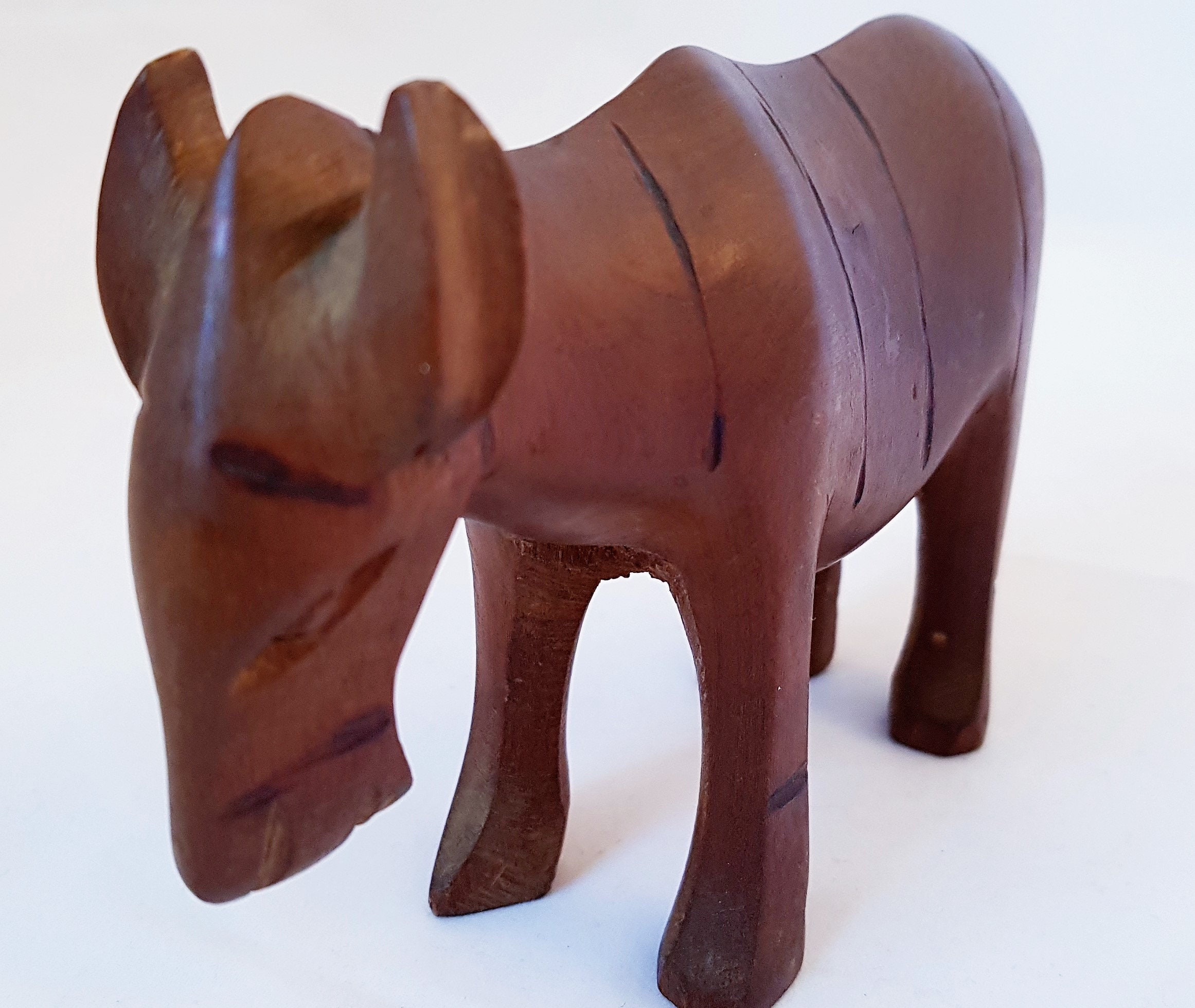 Mid Century Hand Carved Teak Tiger Figurine, Vintage Wooden Tiger ...