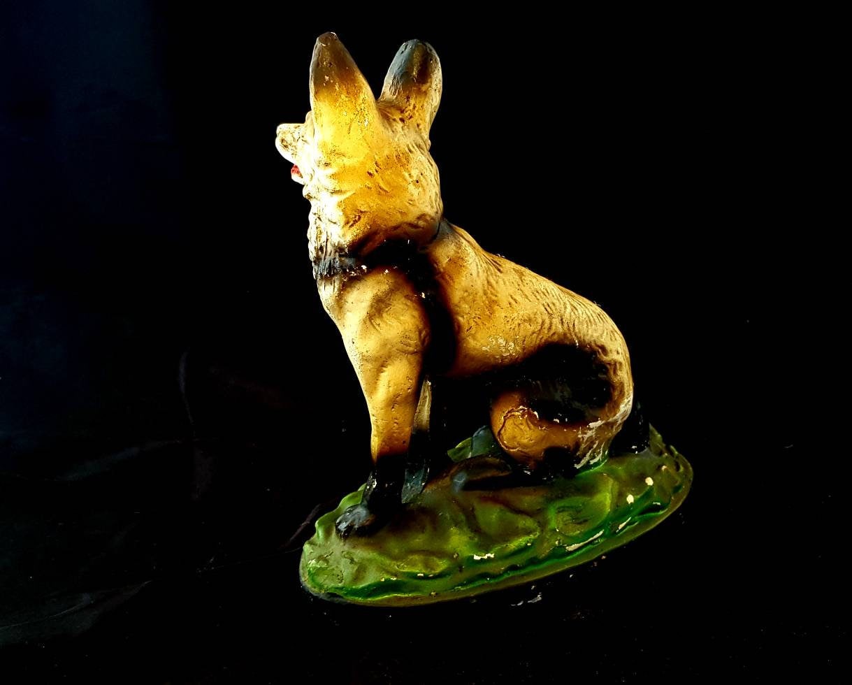 Vintage Chalkware German Shepherd Dog Large Figurine, Retro Alsatian ...