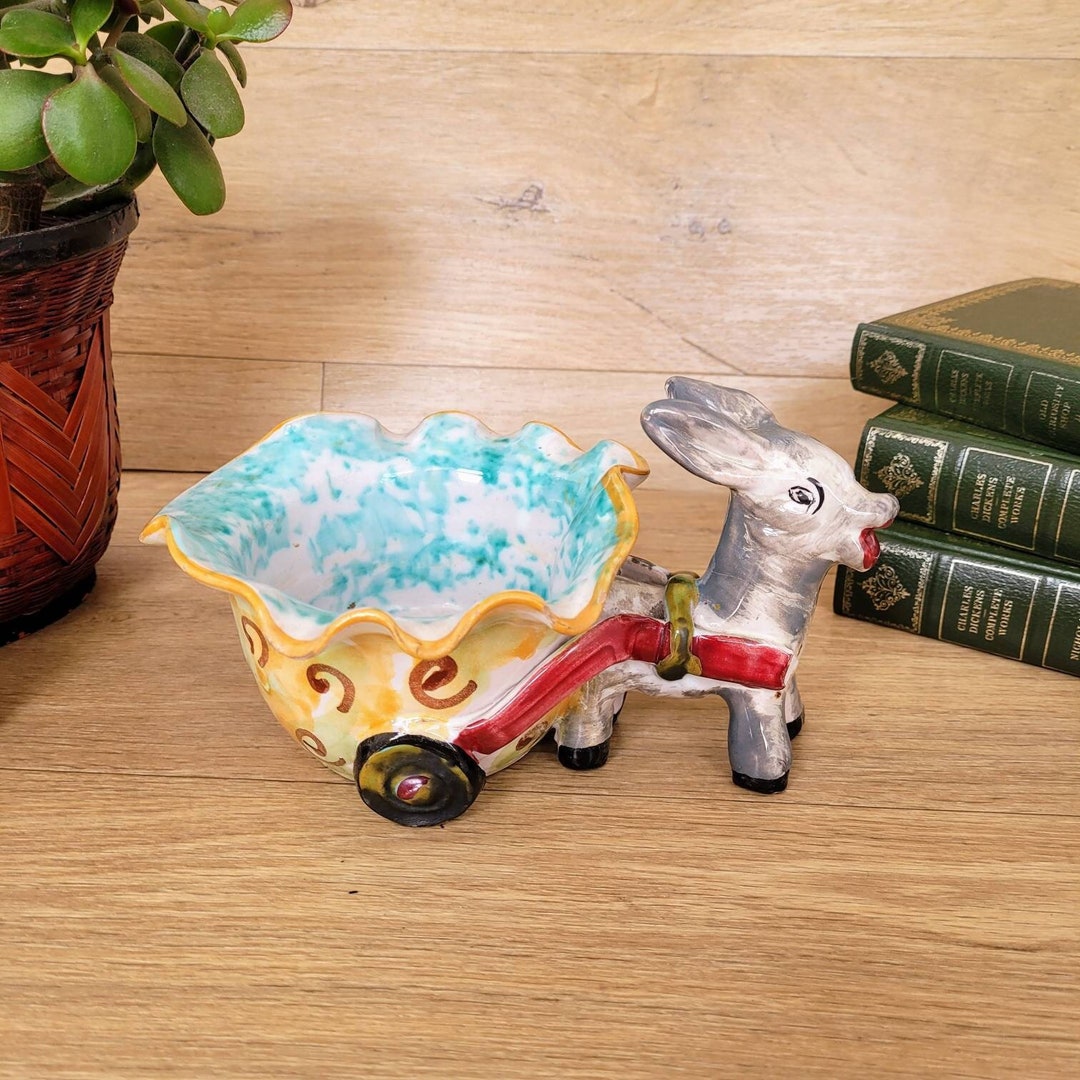 Vintage Donkey and Cart Planter Fratelli Fanciullacci , Retro Italian ...