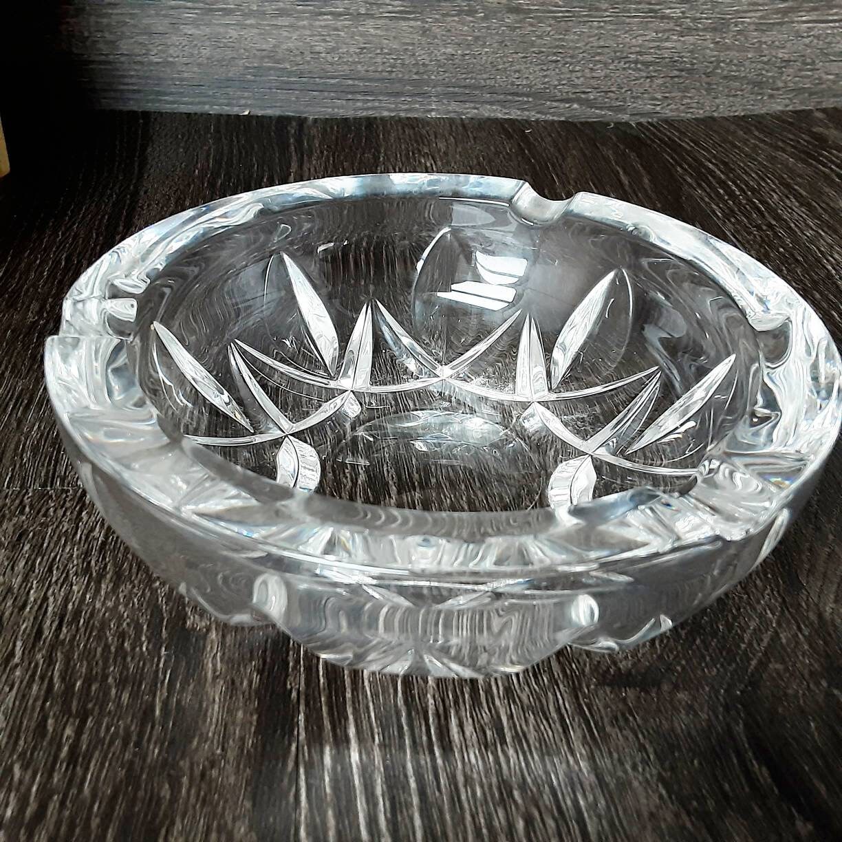 Vintage Lead Crystal Ashtray Retro Cut Glass Ash Tray | Etsy
