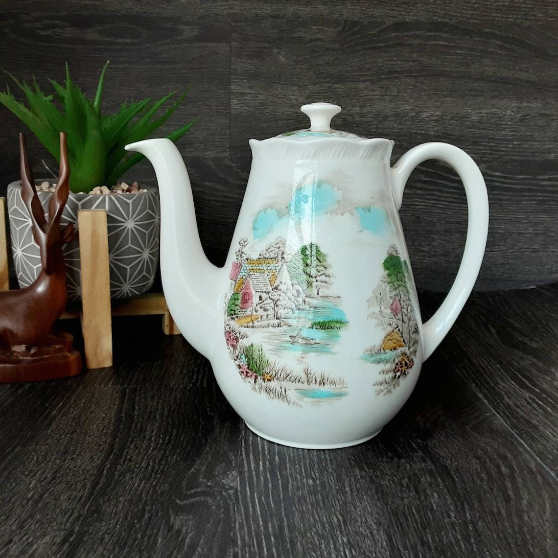 Vintage Alfred Meakin Teapot Rare Famous Cottages Series - Etsy UK