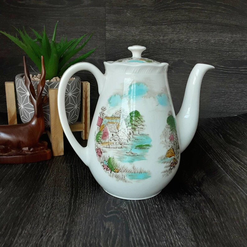 Vintage Alfred Meakin Teapot Rare Famous Cottages Series - Etsy UK