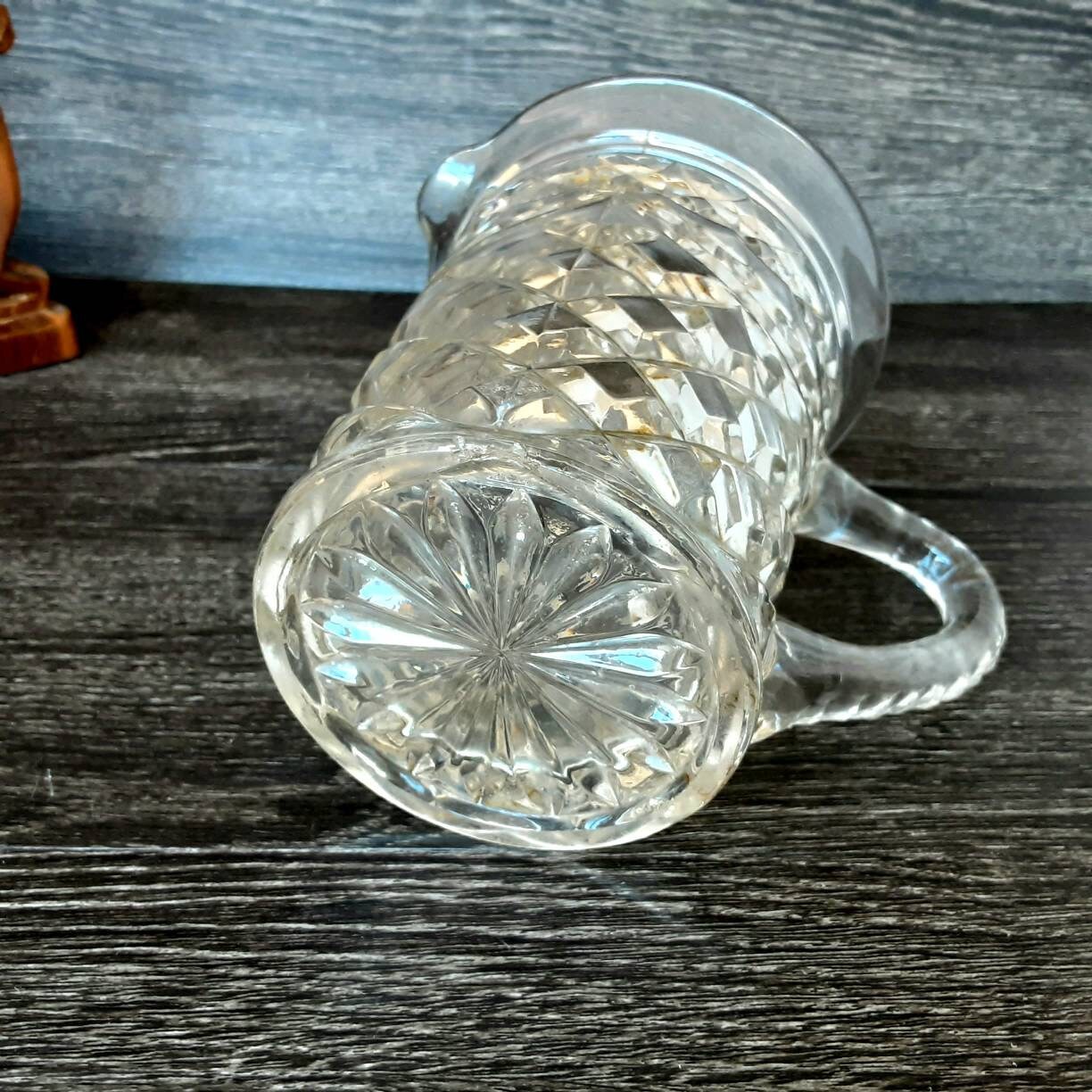 Vintage Pressed Glass Art Deco Design Water Jug Retro Glass | Etsy