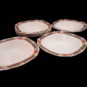 Art Deco Alfred Meakin Set of Six Bowls, Vintage Meakin Soup / Cereal ...