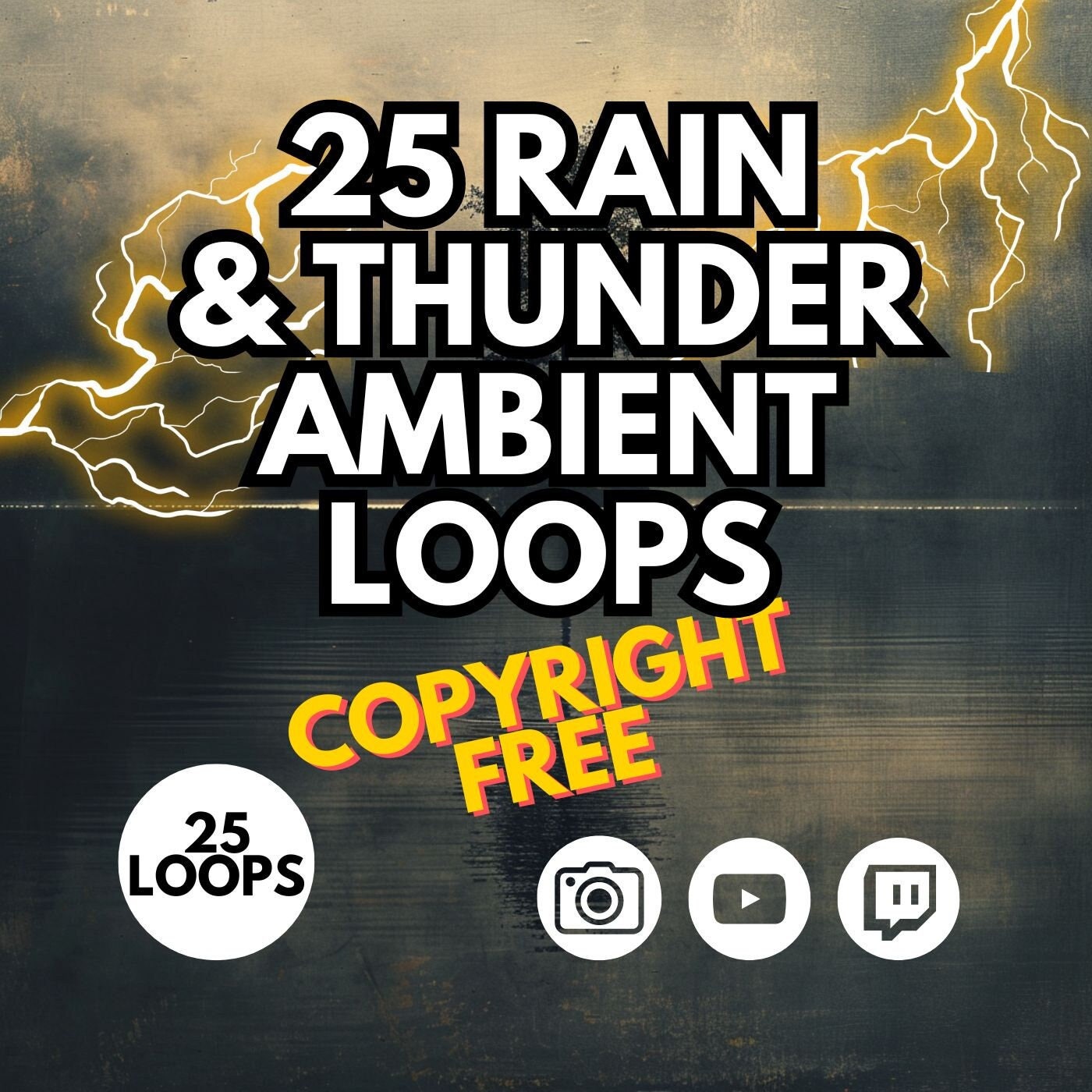 Rain and Thunder Ambient Nature Sounds, Loops, Copyright Free, 25 ...