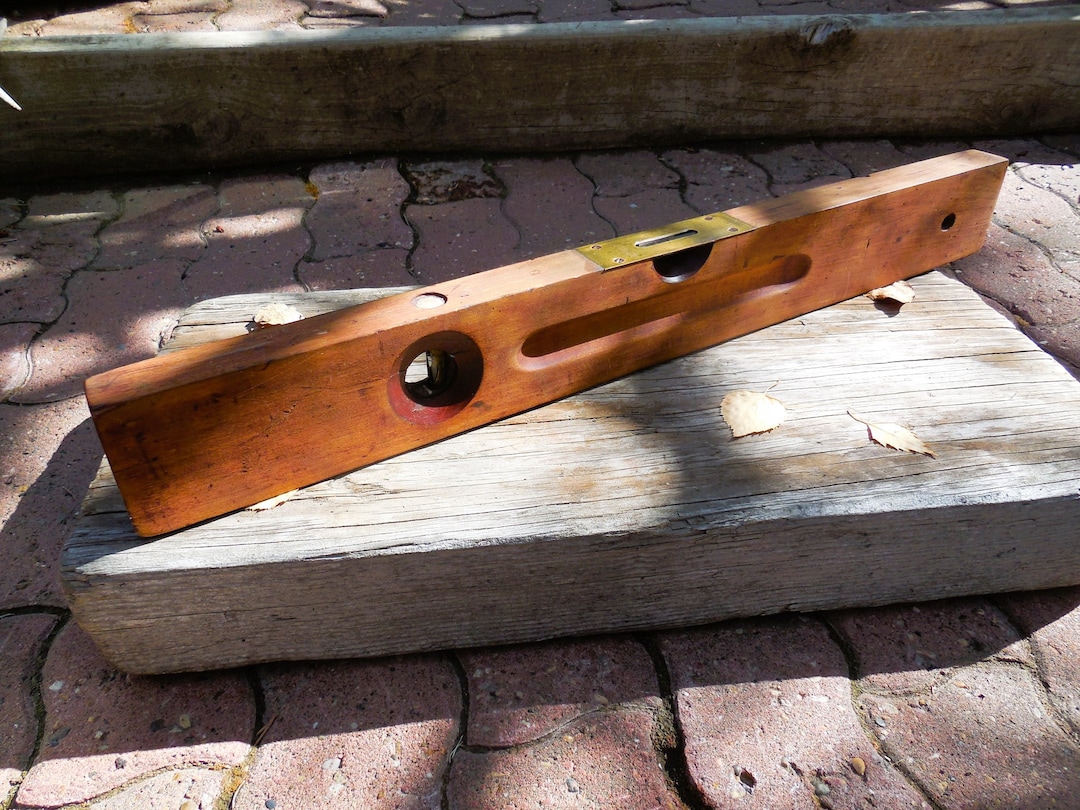 Vintage Wooden Level, Stanley Rule & Level Co., Large Cherry Wood Level ...