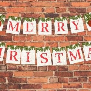 Merry Christmas Banner Printable | DIY Christmas Printable Banner ...