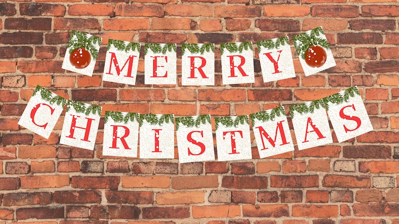 Merry Christmas Banner Printable | DIY Christmas Printable Banner ...