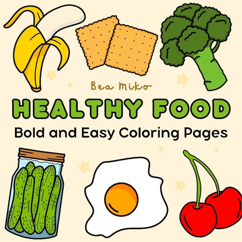 40 Healthy Food Coloring Pages for Kids and Adults | Printable Bold and ...