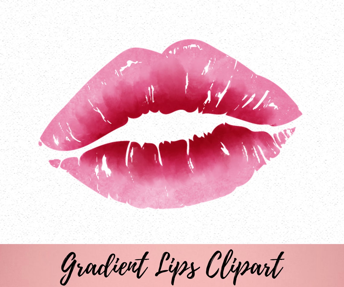 Kiss Lips Clipart, Valentine's Day Clipart, Pink Lips Clip Art ...