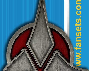 Star Trek Klingon Silver Tri Foil Logo Large Pin TNG Cosplay - Etsy