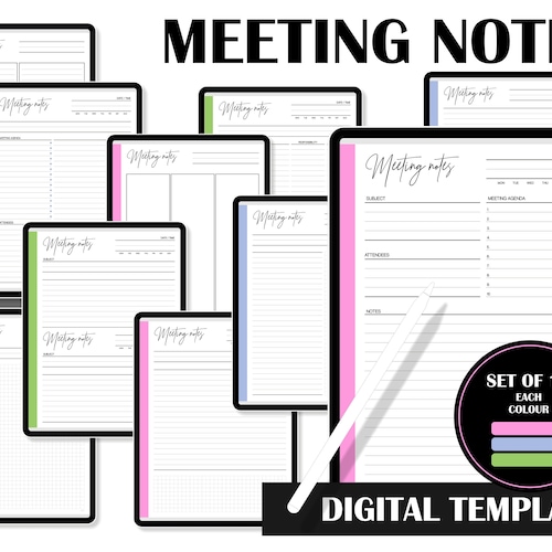 Meeting Notes Ipad Forms - Etsy
