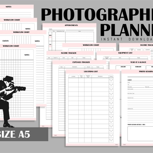 Photographer Planner Photography Book Photo Session Workflow - Etsy Canada