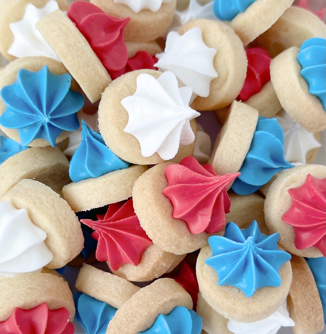 200 Biscuit Iced Gems - Red, White and Blue - Etsy UK