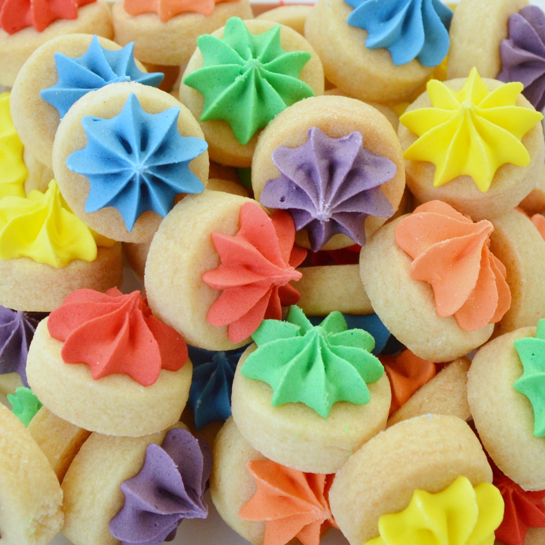 200 Biscuit Iced Gems - Bright Rainbow - Etsy UK