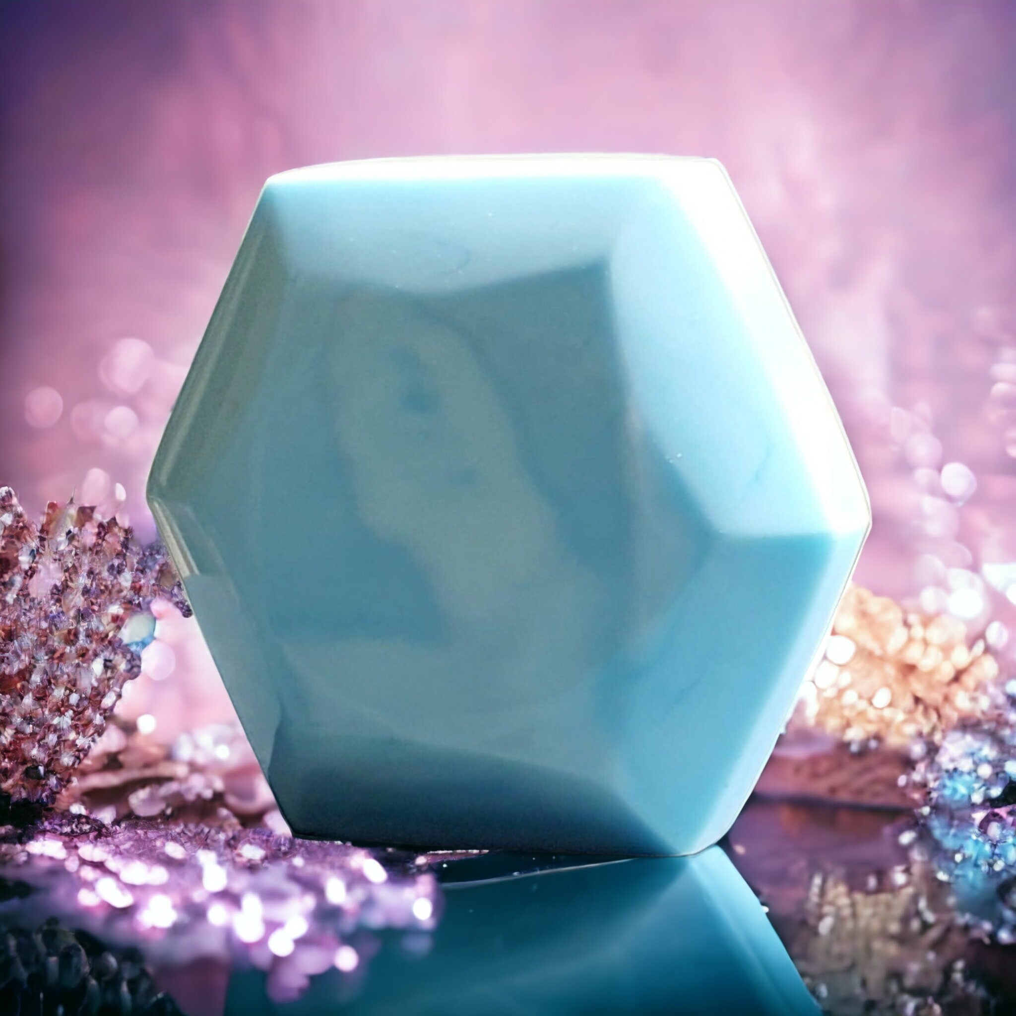 Pastel white/turquoise Opaque Merkaba Andara, white/turquoise creation ...