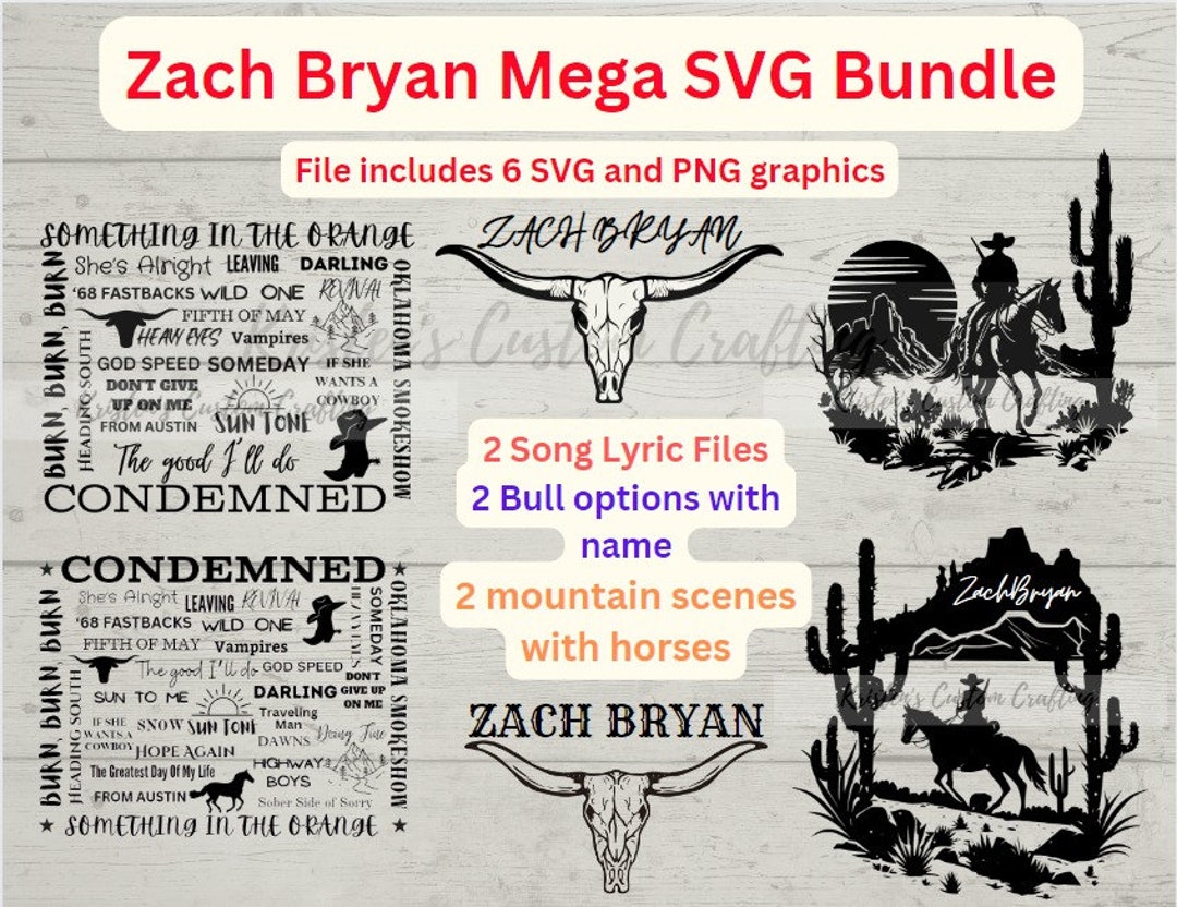 Zach Bryan SVG File American Heartbreak Tour Country Music - Etsy México