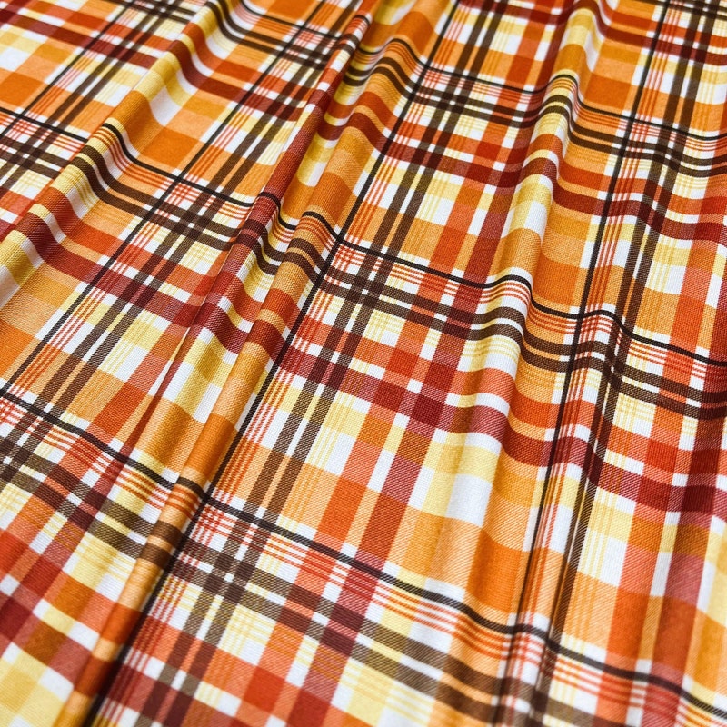 Orange Plaid Fabric - Etsy