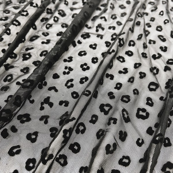 Black Leopard Mesh Fabric - Etsy