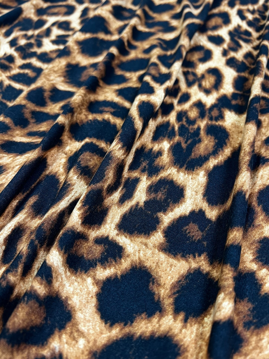 Double Brushed Poly, Leopard Print, Poly Spandex, Fabric by the 1/2 ...