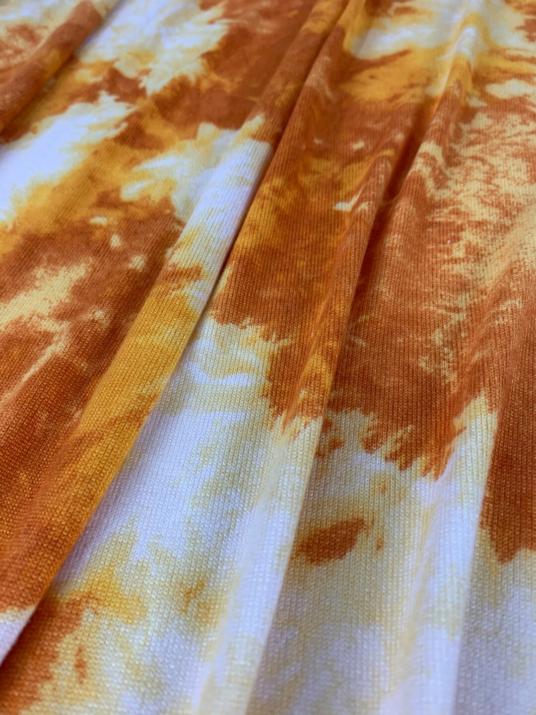 CLEARANCE - Super Soft Hacci Sweater Knit Fabric, Mustard/white Tie Dye ...