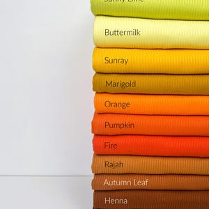 Rib Knit Fabric (4x2): 62 Colors, Solids Variety, Poly Spandex, 190 GSM ...