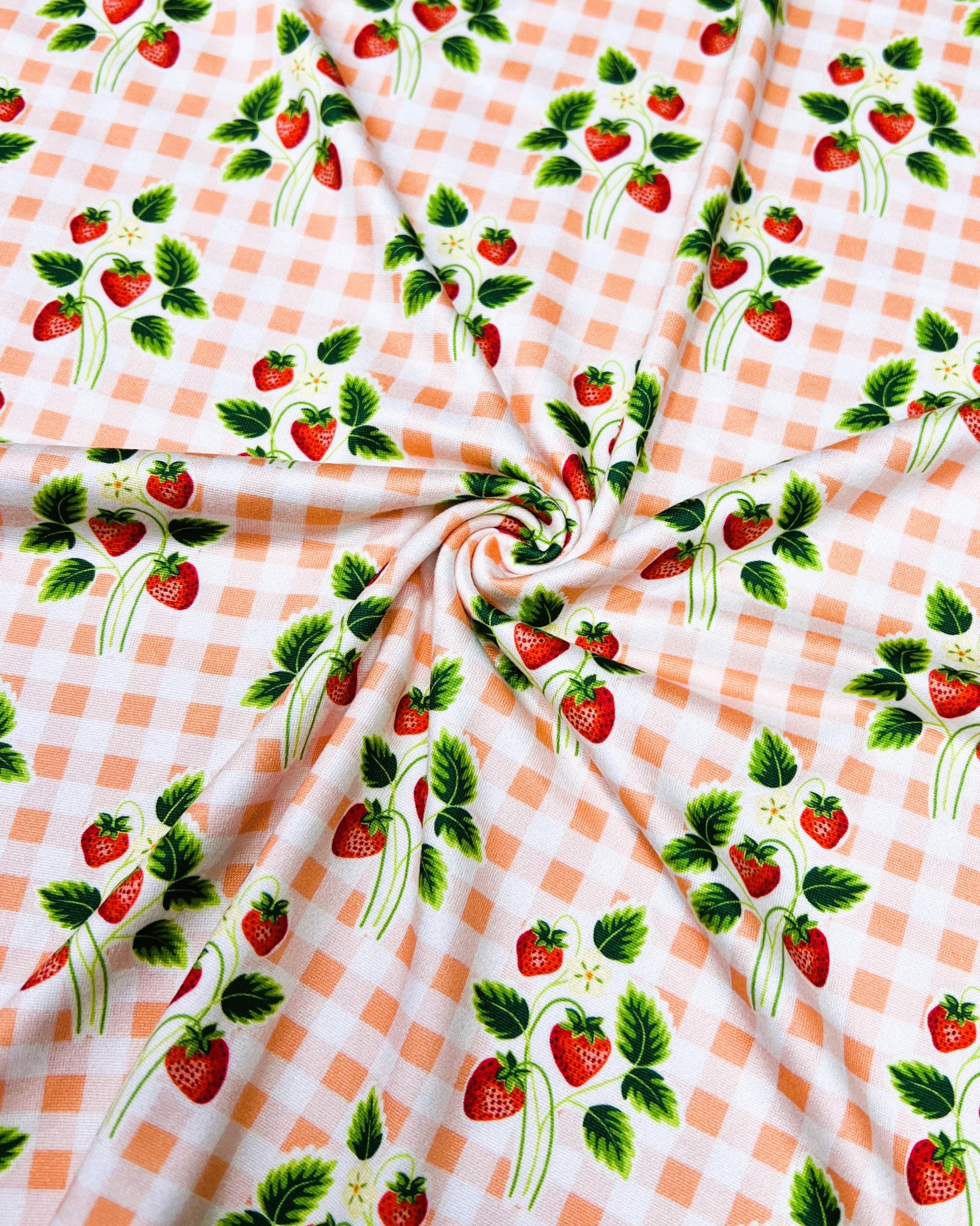 Strawberry Gingham Double Brushed Poly Fabric: Cottage Core - Etsy