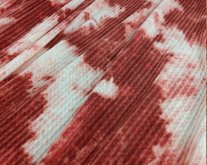 Brushed Waffle Fabric, Knit Fabric, Rust Colored Tye-die Fabric, Poly ...