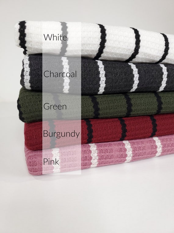 Waffle Knit Fabric STRIPED SOLIDS VARIETY Poly Blend Fabric - Etsy