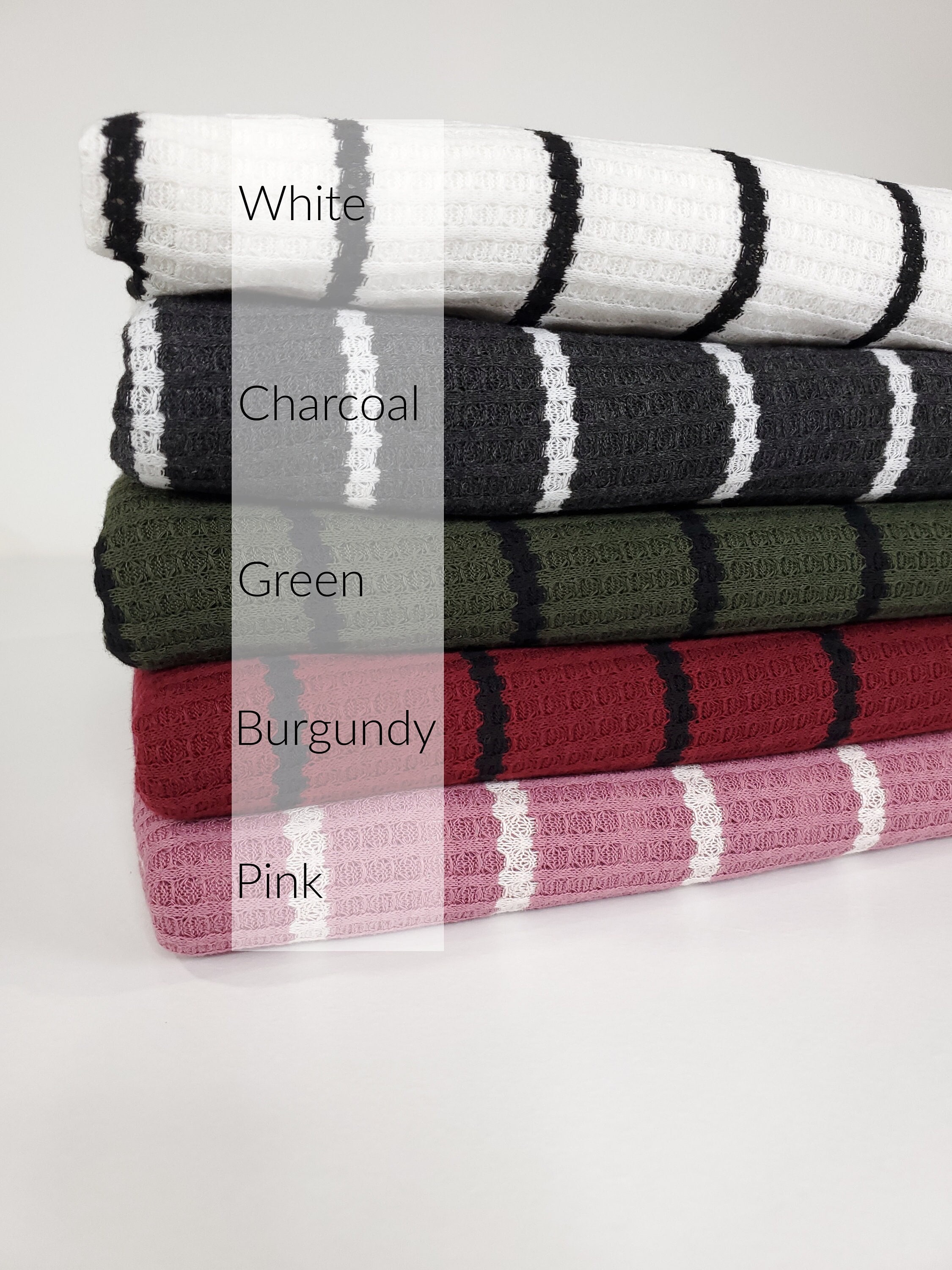 Waffle Knit Fabric STRIPED SOLIDS VARIETY Poly Blend Fabric - Etsy