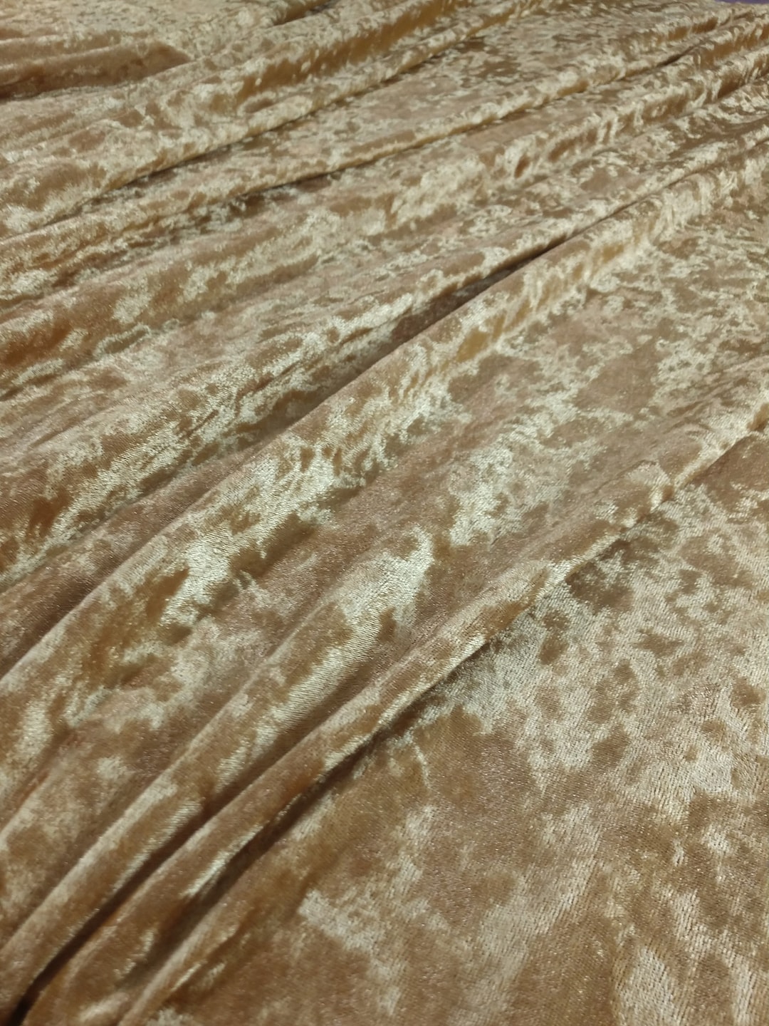 CLEARANCE - Crushed Velvet Fabric, Mustard Color Fabric, Poly Spandex ...