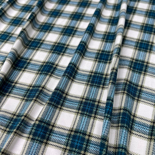 Blue Plaid Fabric - Etsy