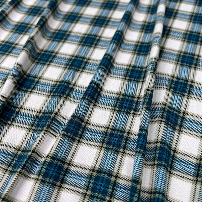 Blue Plaid Fabric - Etsy