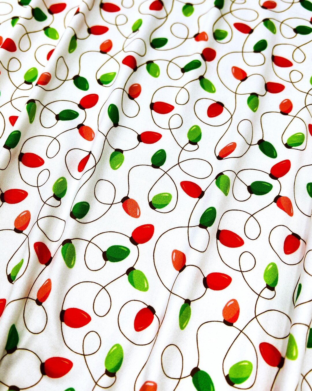 Double Brushed Poly, String of Pink/green/red Christmas Lights, - Etsy