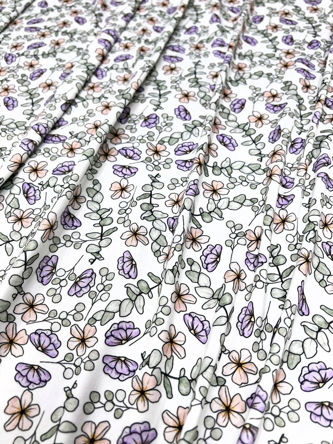 Double Brushed Poly DBP Fabric Cottage Floral Print - Etsy