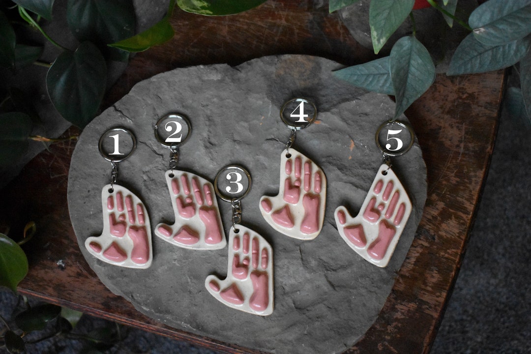 Handprint Keychains - Etsy