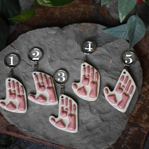 Handprint Keychain - Etsy